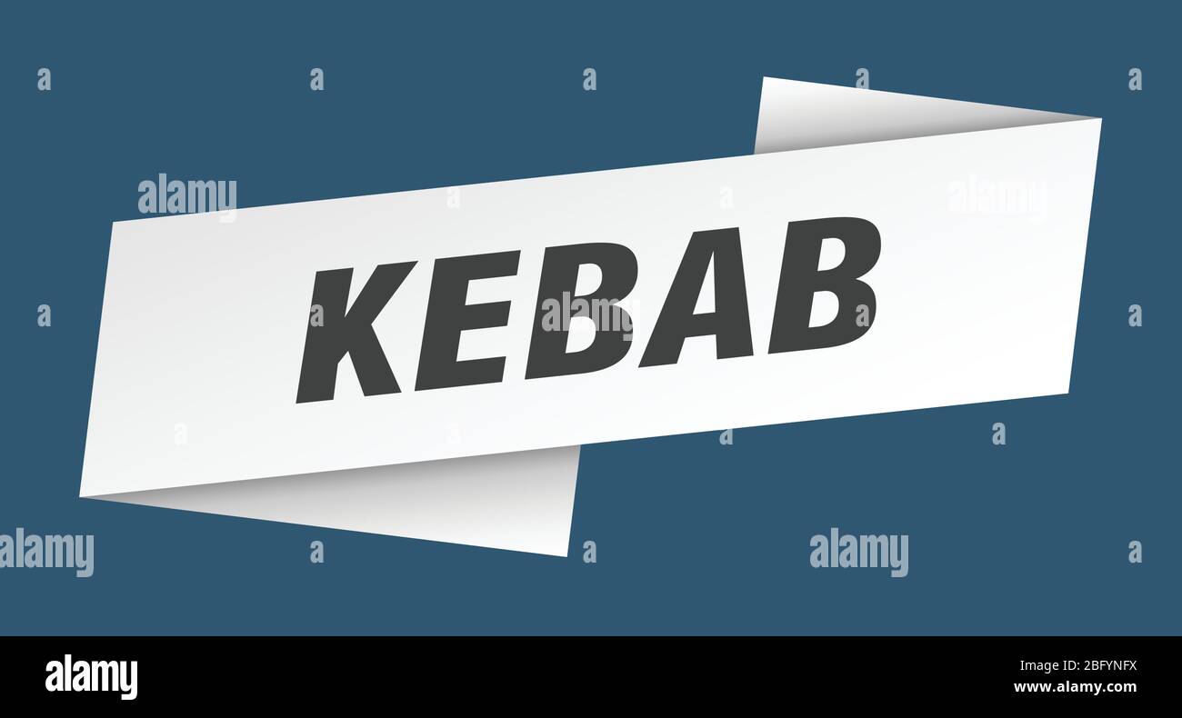 kebab banner template. kebab ribbon label sign Stock Vector Image & Art ...