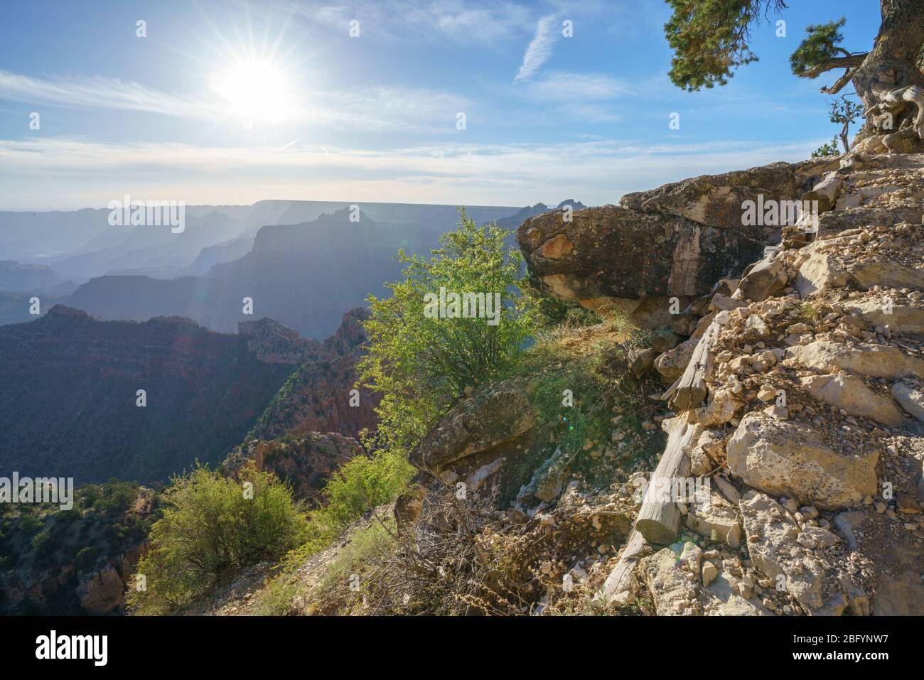 hiking the grandview trail at the south rim of grand canyon in arizona ...