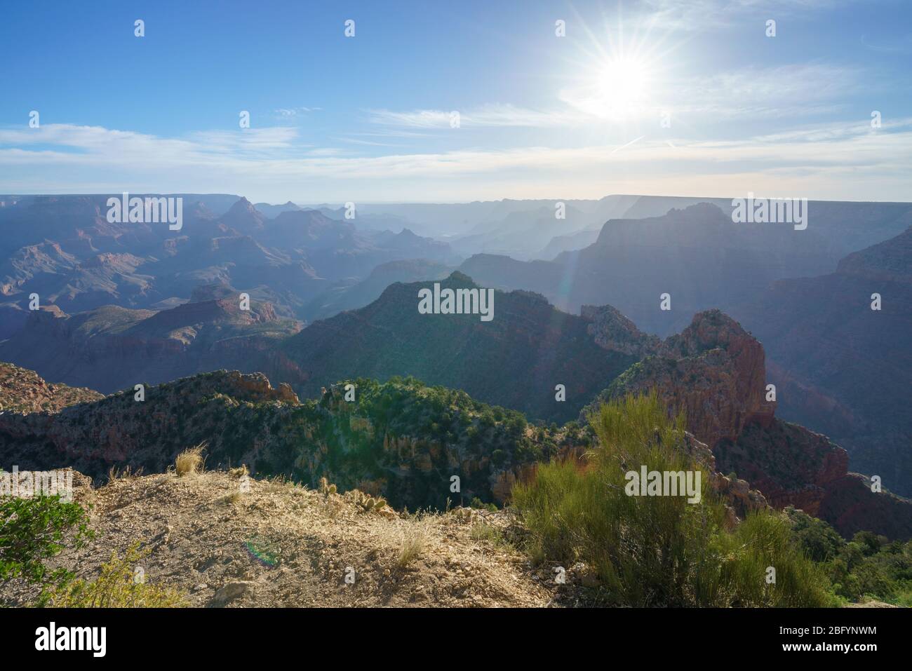 hiking the grandview trail at the south rim of grand canyon in arizona ...