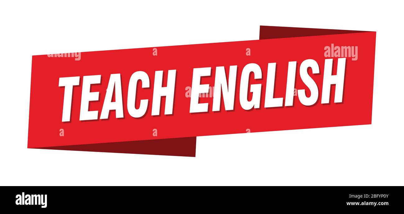 teach english banner template. teach english ribbon label sign Stock ...