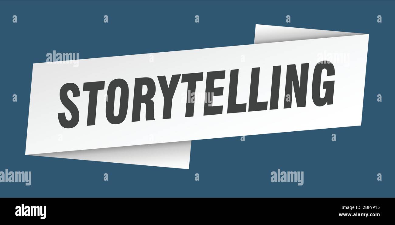 storytelling banner template. storytelling ribbon label sign Stock ...