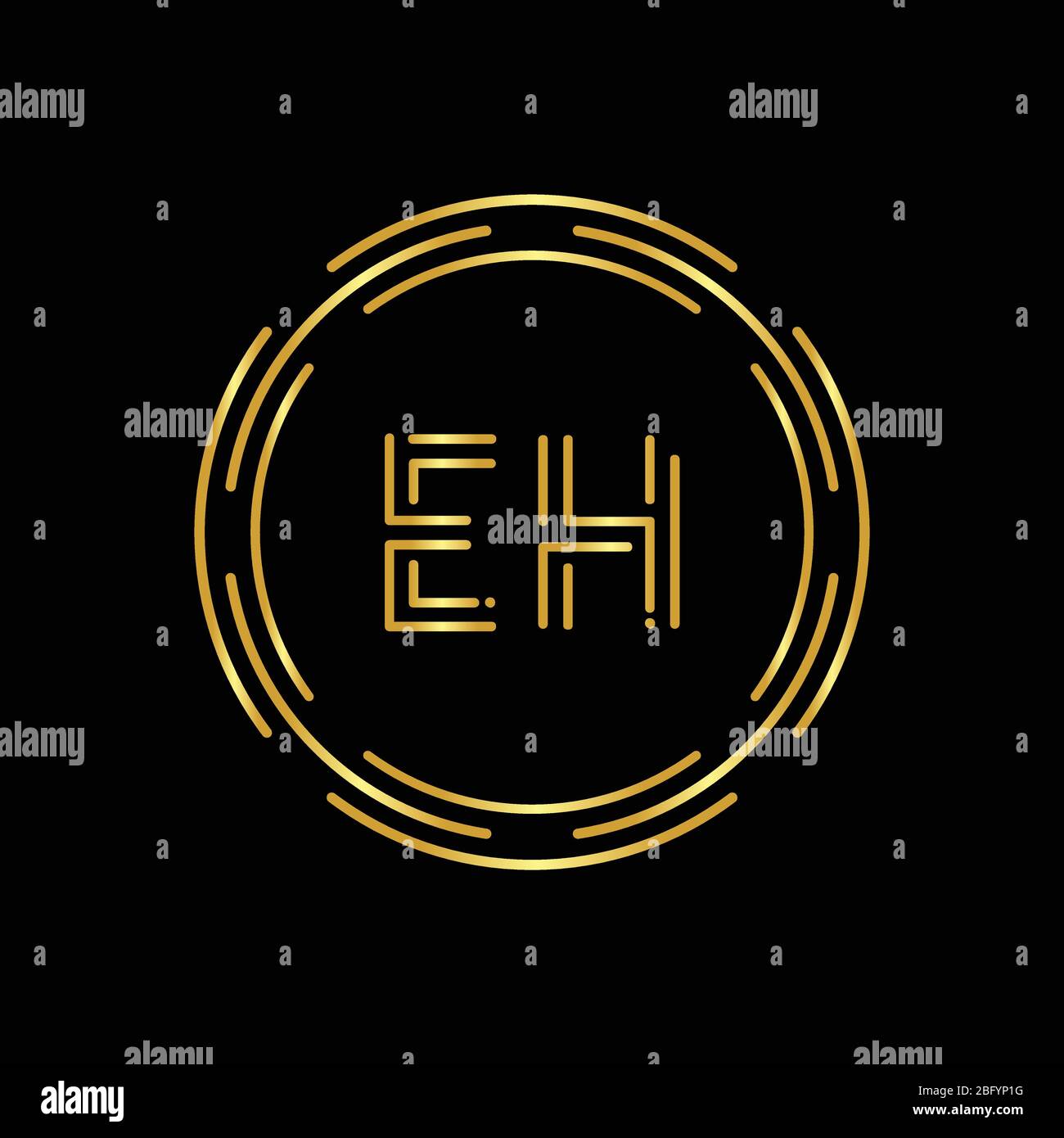 Initial EH Letter Logo With Creative Modern Business Typography Vector Template. Digital ...