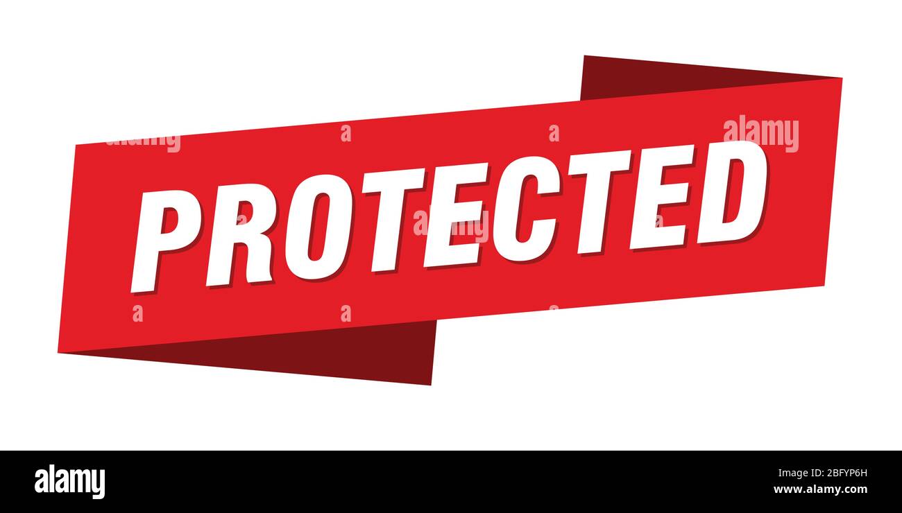 protected banner template. protected ribbon label sign Stock Vector ...