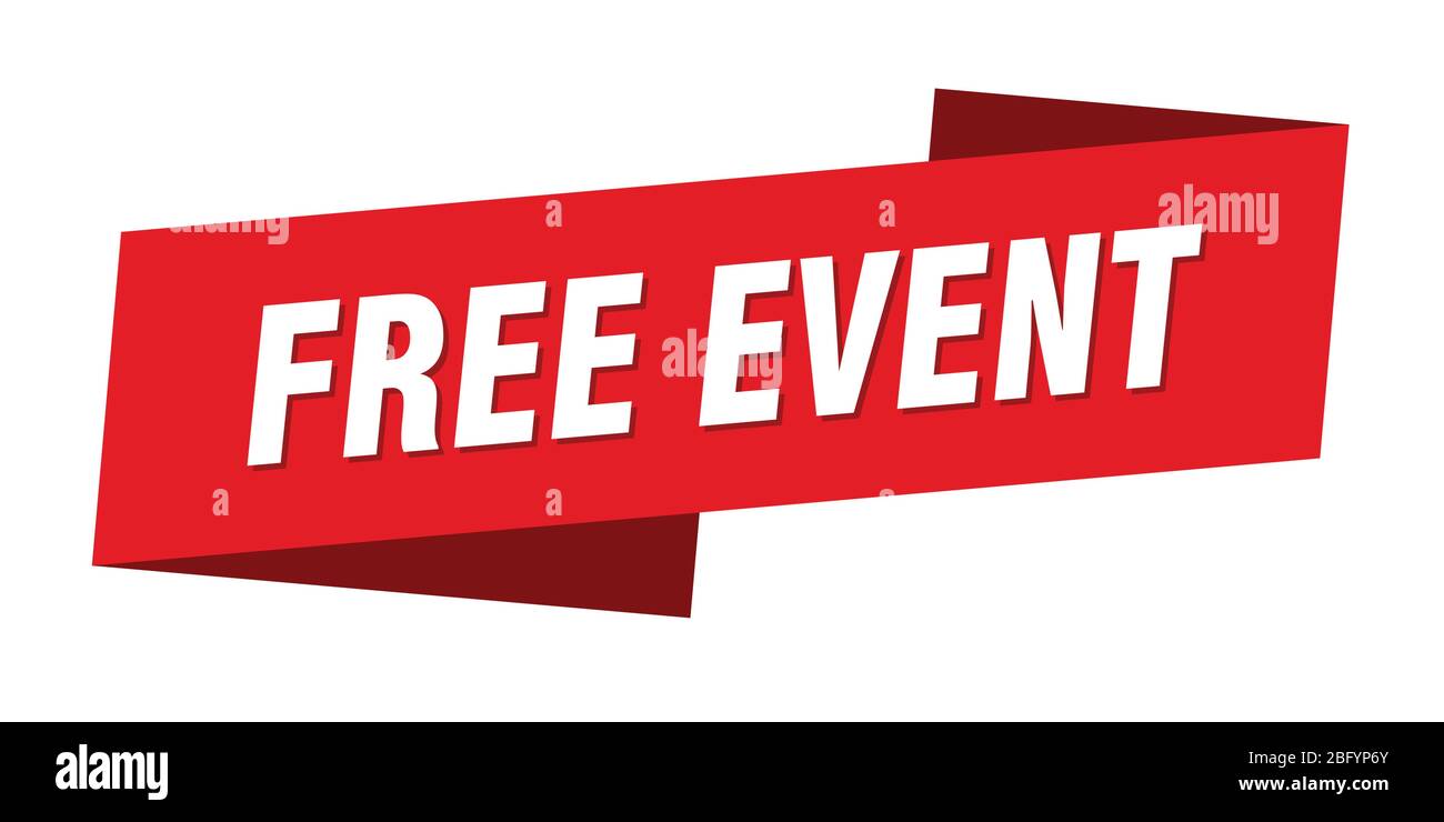 free event banner template. free event ribbon label sign Stock Vector ...