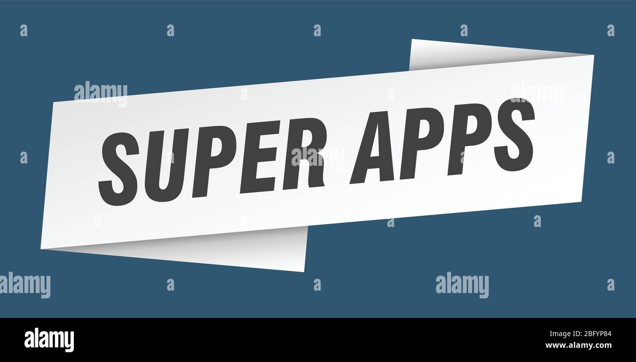 super apps banner template. super apps ribbon label sign Stock Vector ...