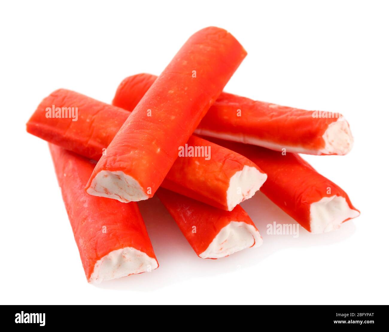 Crab sticks, isolated on white Stock Photo - Alamy