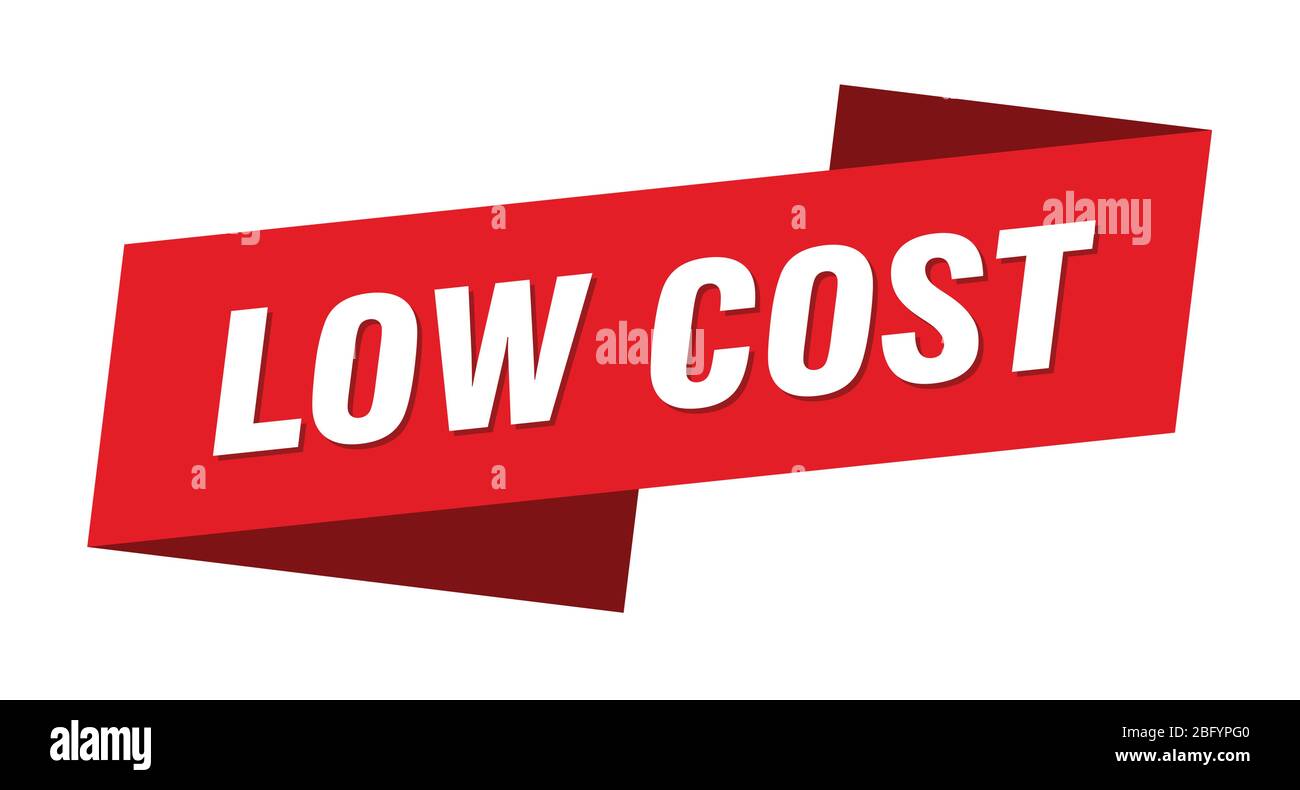low cost banner template. low cost ribbon label sign Stock Vector Image ...