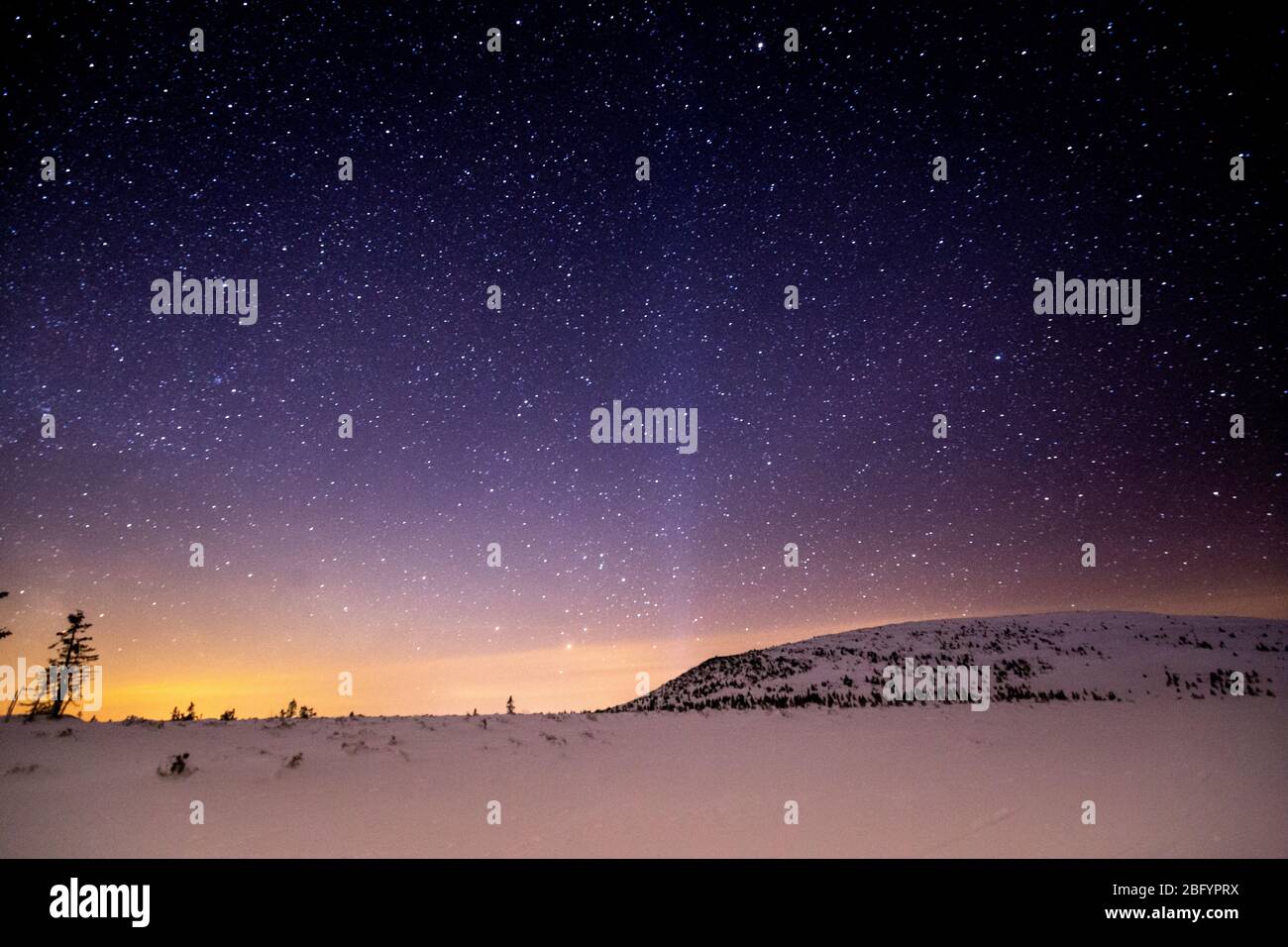 night landscape wtih star sky Stock Photo - Alamy