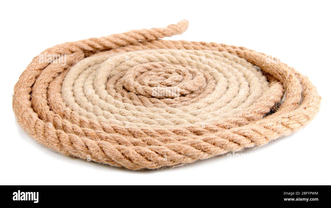 Skein of rope isolated on white Stock Photo - Alamy