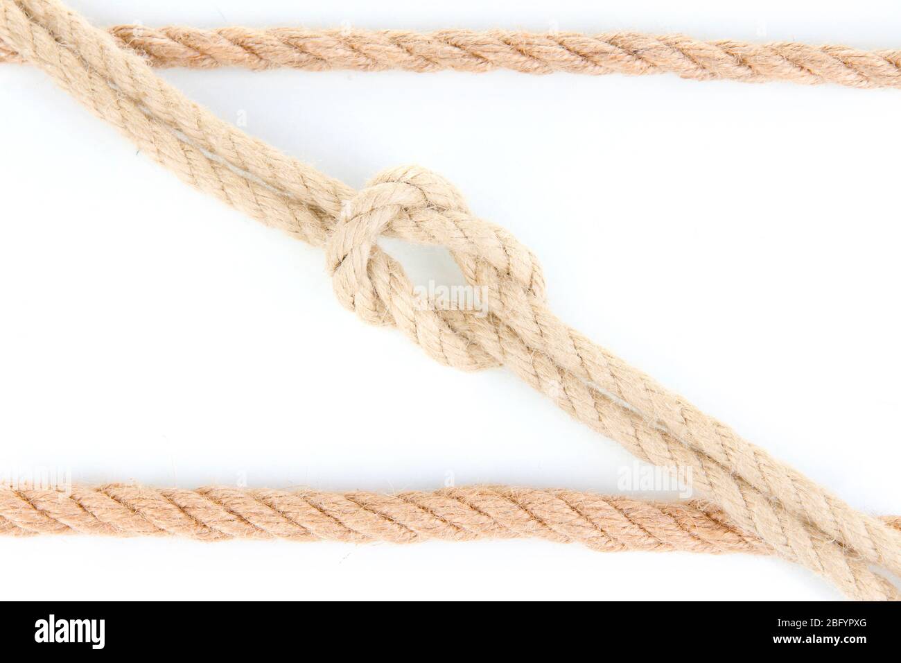 Ropes with knot isolated on white Stock Photo - Alamy