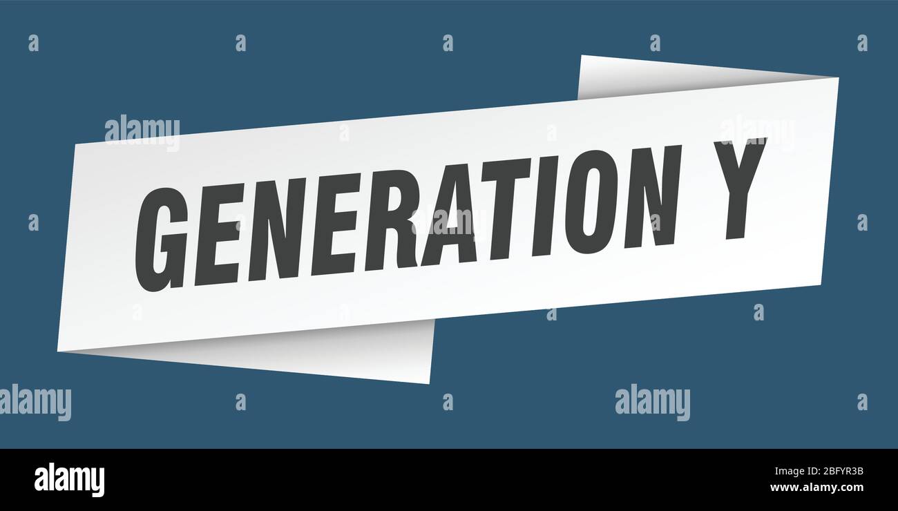 generation y banner template. generation y ribbon label sign Stock ...