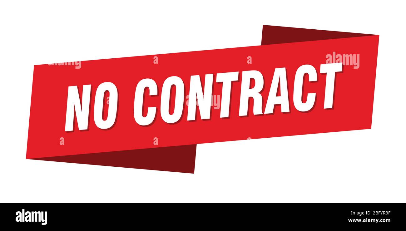 no contract banner template. no contract ribbon label sign Stock Vector ...