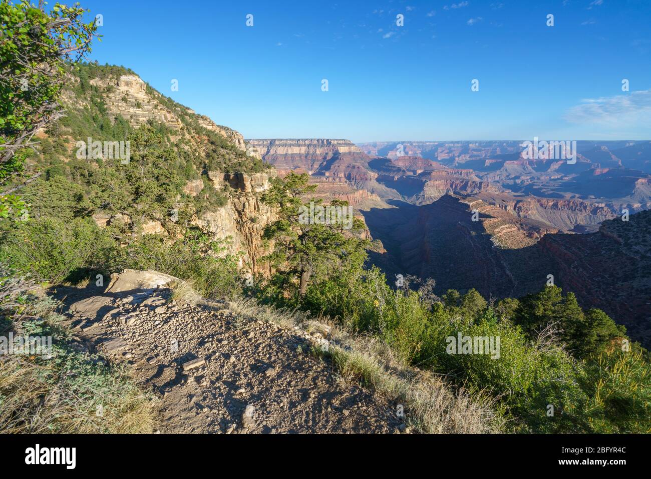 hiking the grandview trail at the south rim of grand canyon in arizona ...