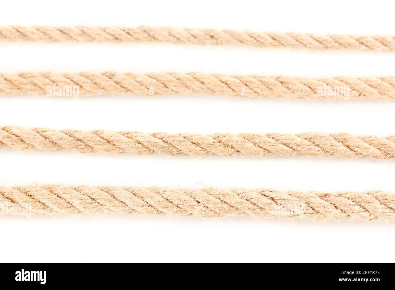 Collection of various ropes isolated on white Stock Photo - Alamy