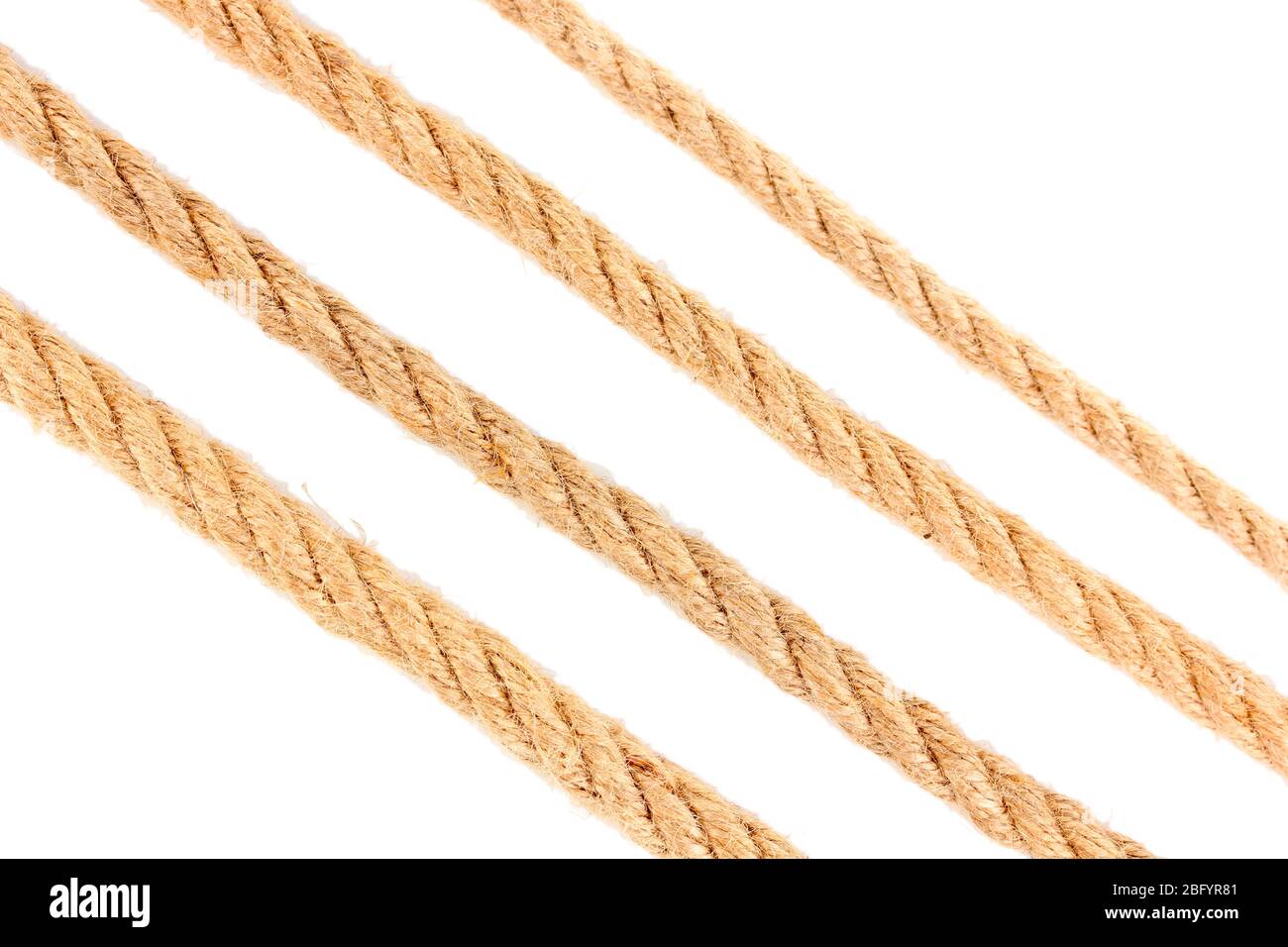 Collection of various ropes isolated on white Stock Photo - Alamy
