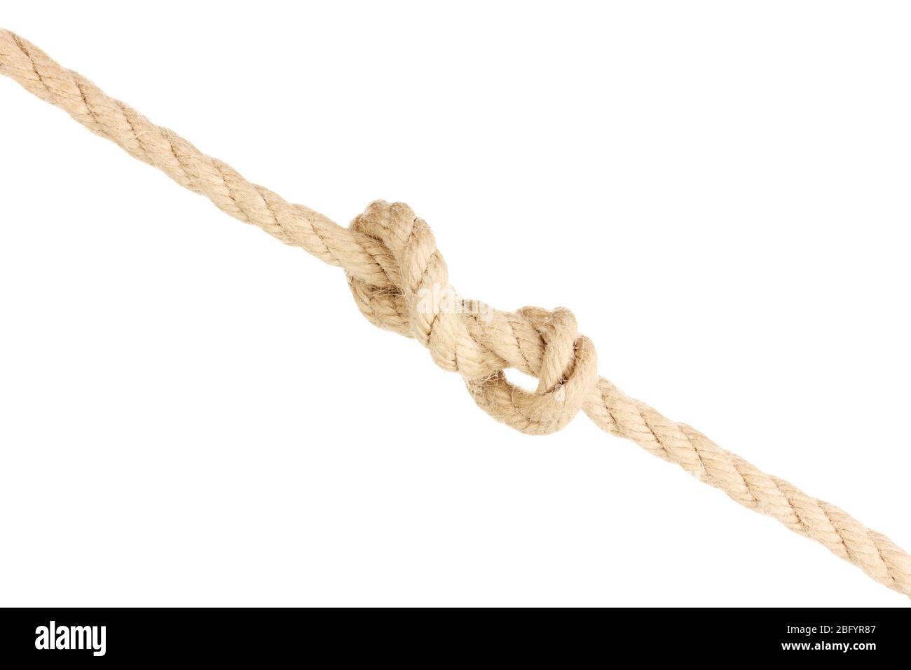 Rope with knot isolated on white Stock Photo - Alamy