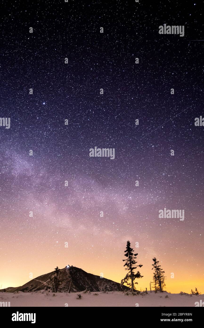 night landscape wtih star sky Stock Photo - Alamy