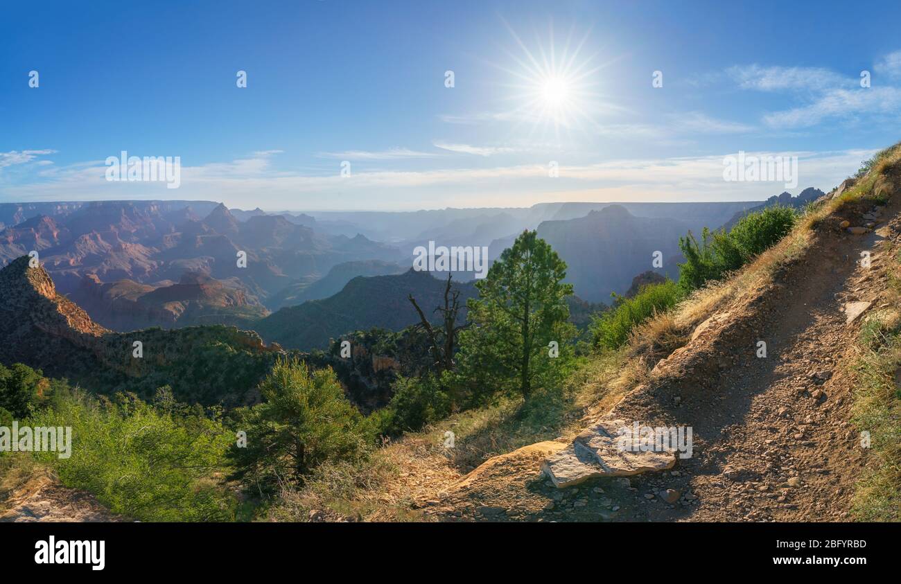 hiking the grandview trail at the south rim of grand canyon in arizona ...