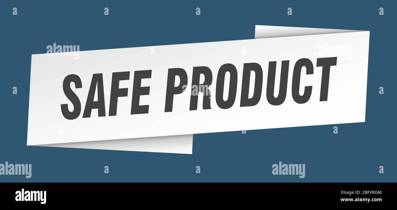safe product banner template. safe product ribbon label sign Stock ...