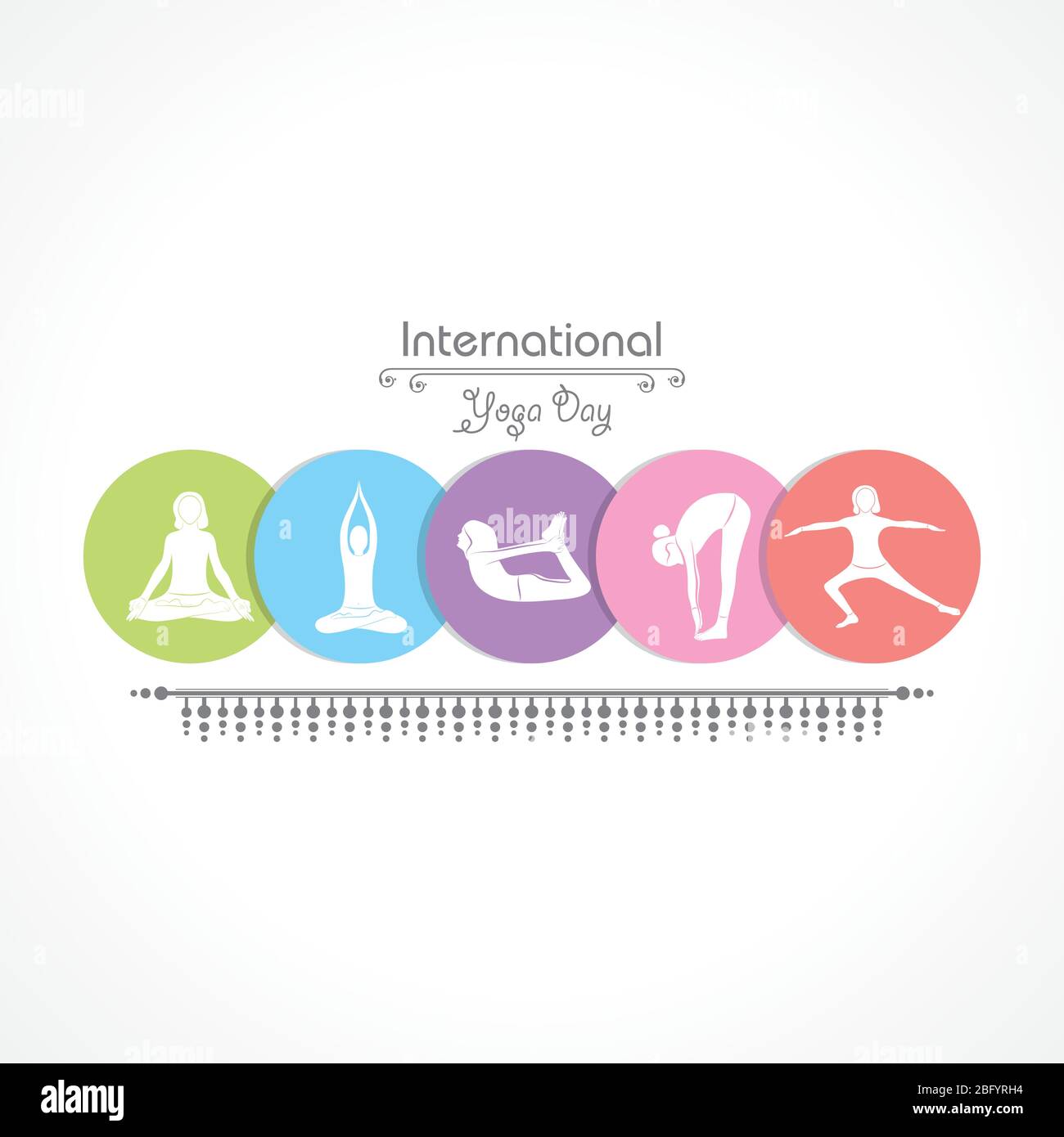 Vector Illustration of International Yoga Day - 21 June , different ...