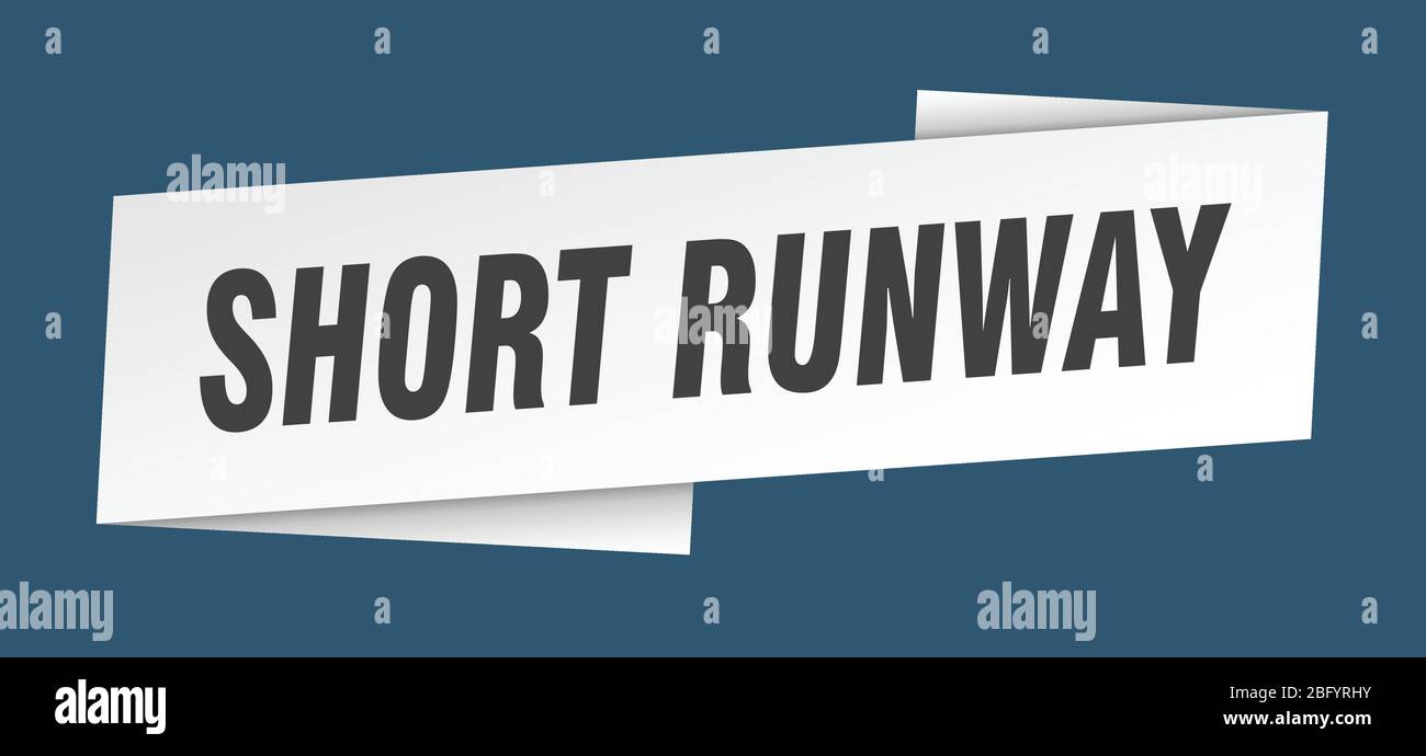 short runway banner template. short runway ribbon label sign Stock ...