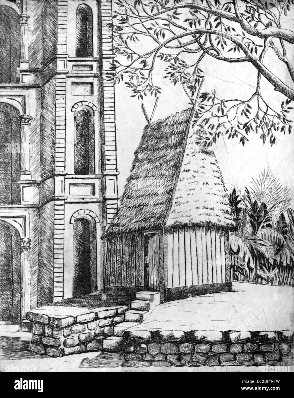 Traditional malagasy architecture Black and White Stock Photos & Images ...