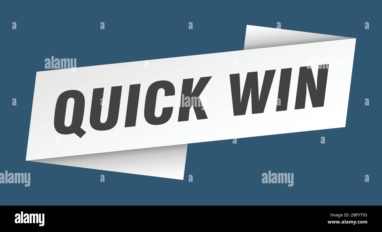 quick win banner template. quick win ribbon label sign Stock Vector ...
