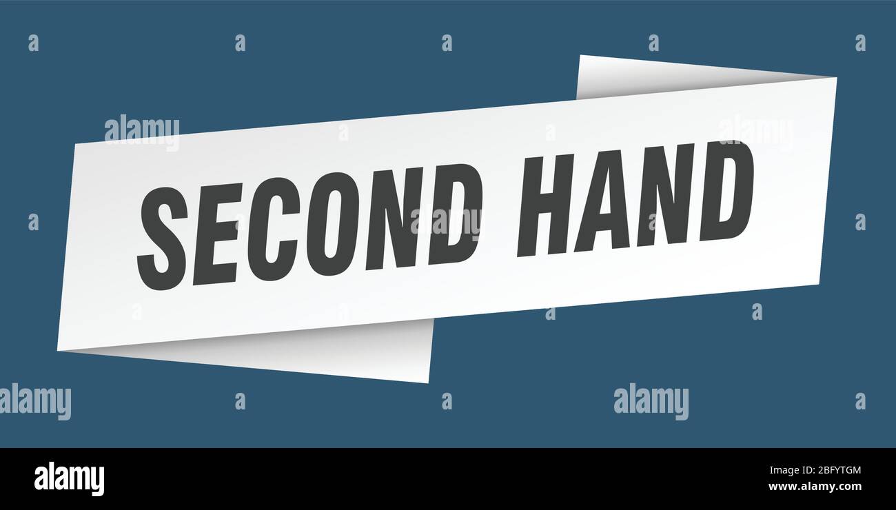 second hand banner template. second hand ribbon label sign Stock Vector ...