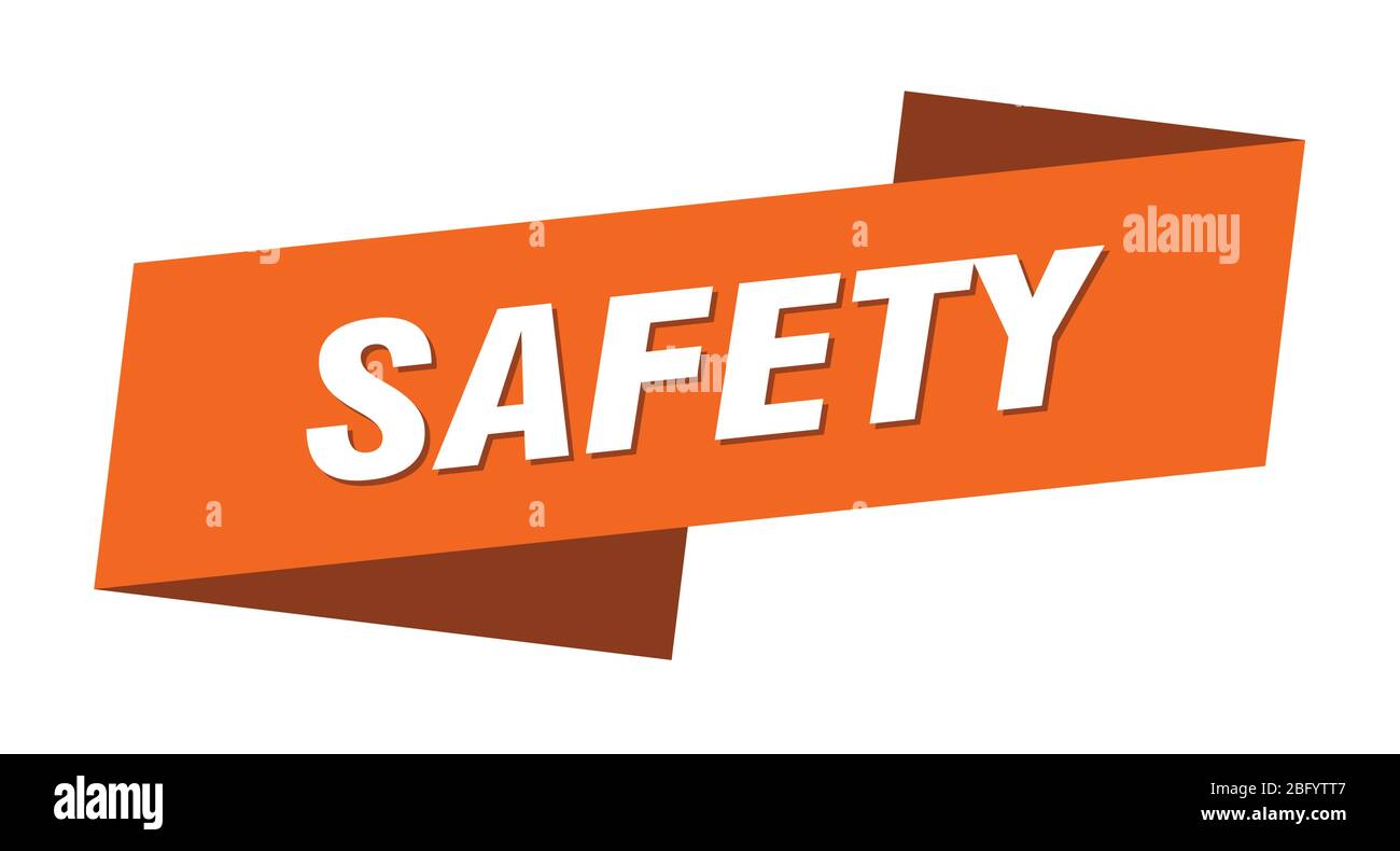 safety banner template. safety ribbon label sign Stock Vector Image ...