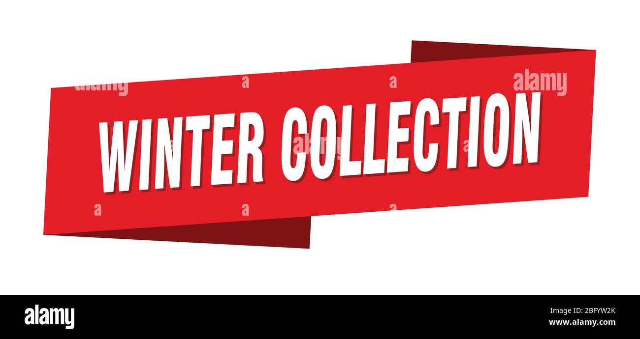 winter collection banner template. winter collection ribbon label sign ...
