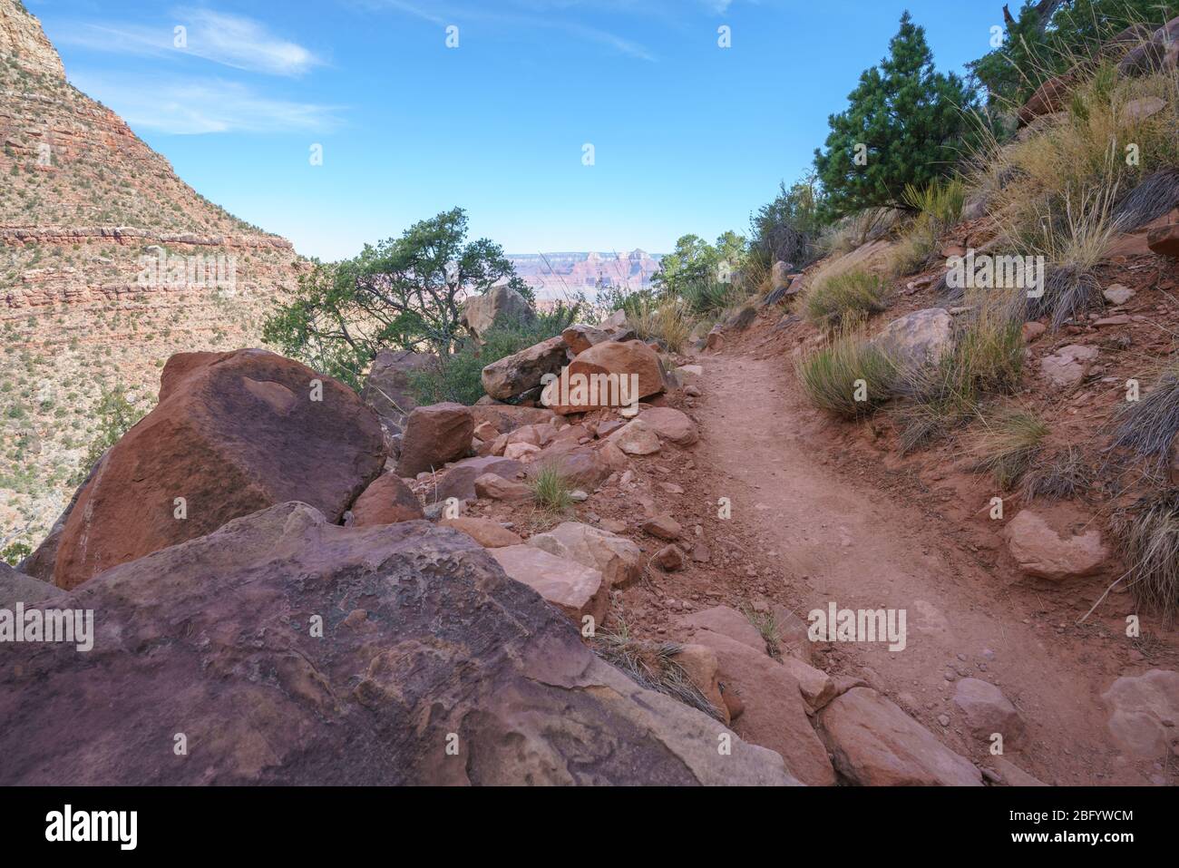 hiking the grandview trail at the south rim of grand canyon in arizona ...