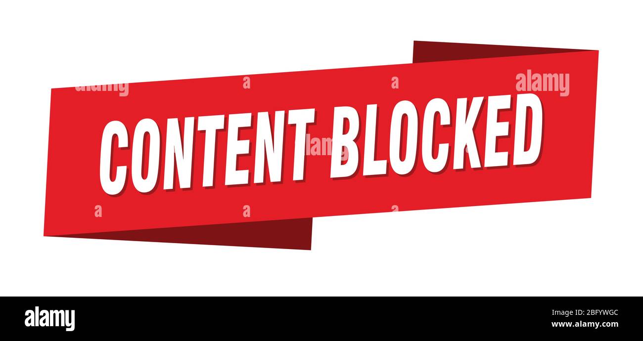 content blocked banner template. content blocked ribbon label sign ...