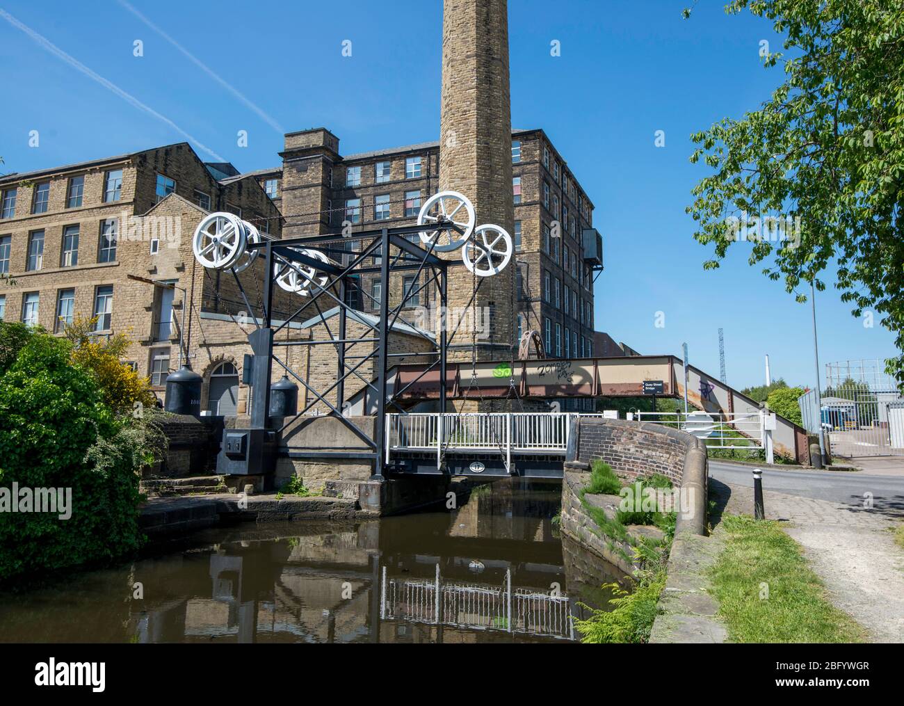 The historic Locomotive bridge (or Turn Bridge ) and Turnbridge Mills ...
