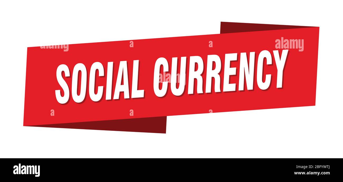 social currency banner template. social currency ribbon label sign ...