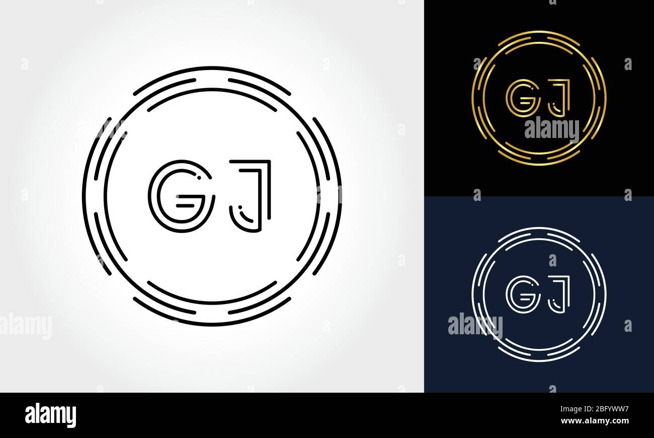 Initial Letter GJ Creative Logo Design vector Template. Digital Luxury ...