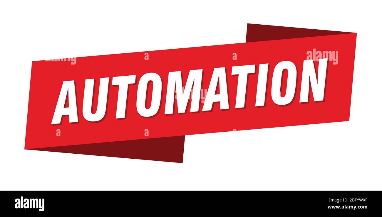 automation banner template. automation ribbon label sign Stock Vector ...