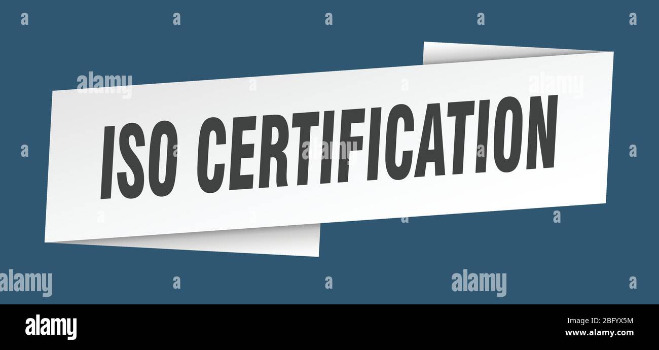 iso certification banner template. iso certification ribbon label sign ...