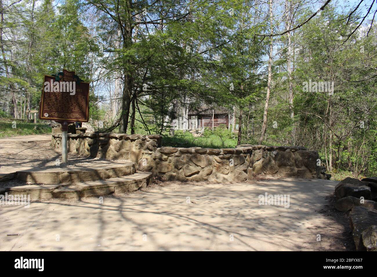 Old man cave walk trail and water fall in Ohio State,nature green ...