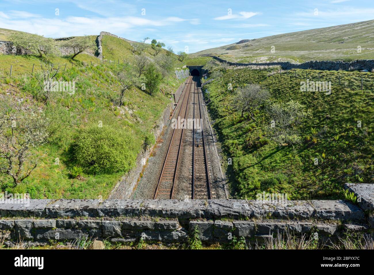 The Southern entrance to Blea Moor tunnel on the Settle to Carlisle ...