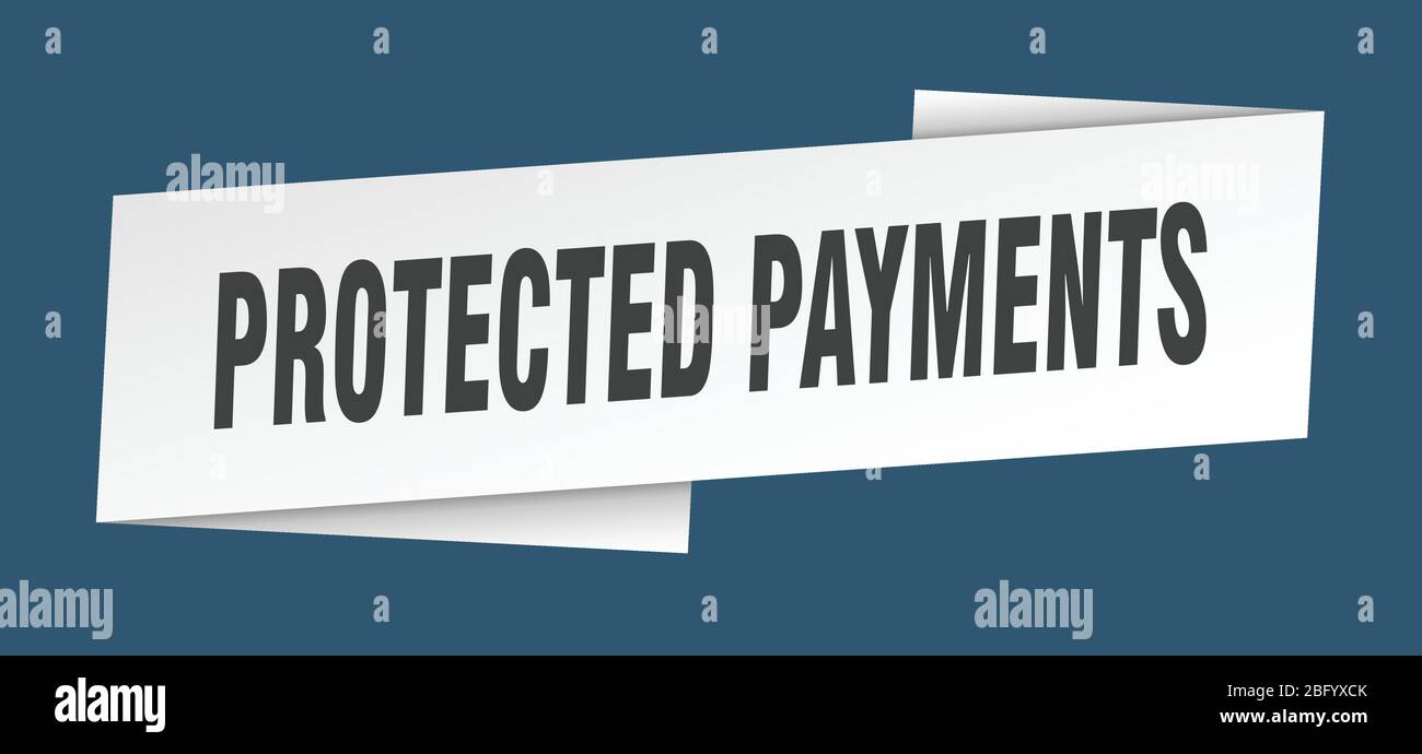 protected payments banner template. protected payments ribbon label sign Stock Vector Image ...