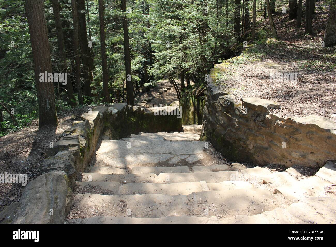 Old man cave walk trail and water fall in Ohio State,nature green ...