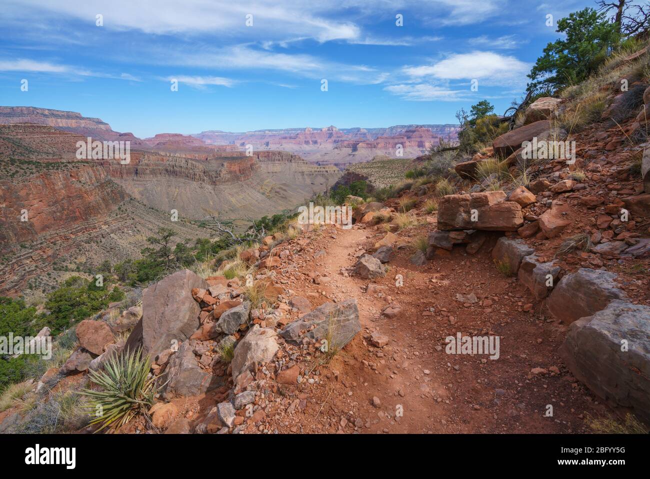 hiking the grandview trail at the south rim of grand canyon in arizona ...