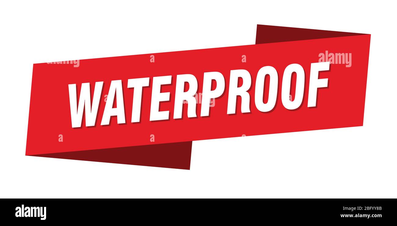 waterproof banner template. waterproof ribbon label sign Stock Vector ...