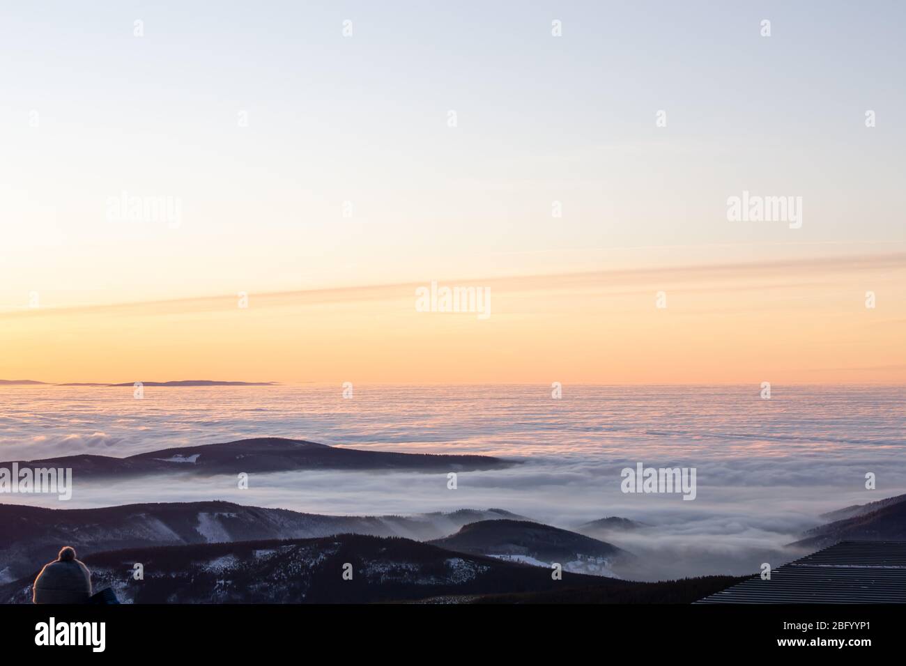 Snow inversion mountain sunset hi-res stock photography and images - Alamy