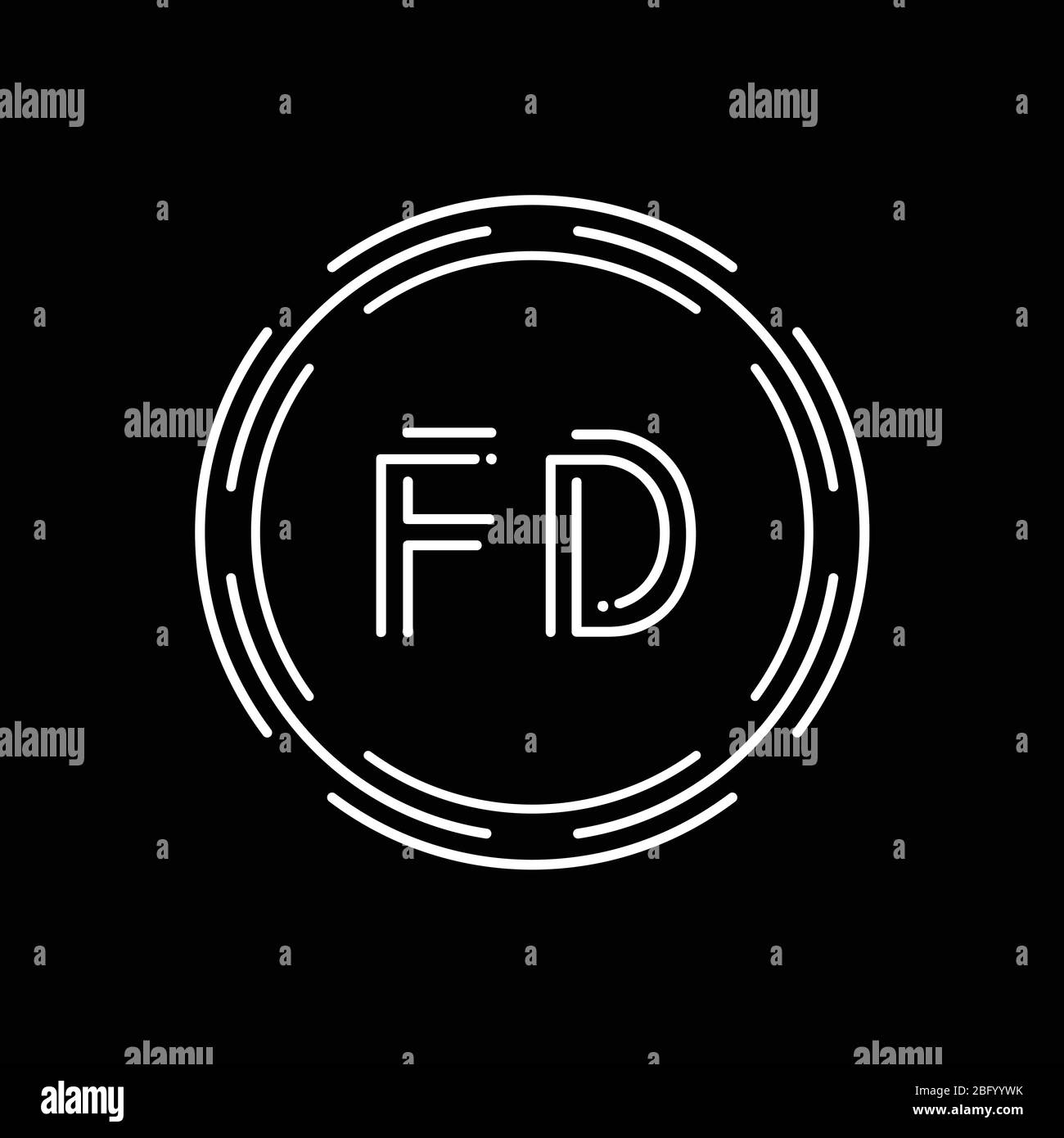 Initial Letter FD Logo Design Vector Template. Creative Linked ...