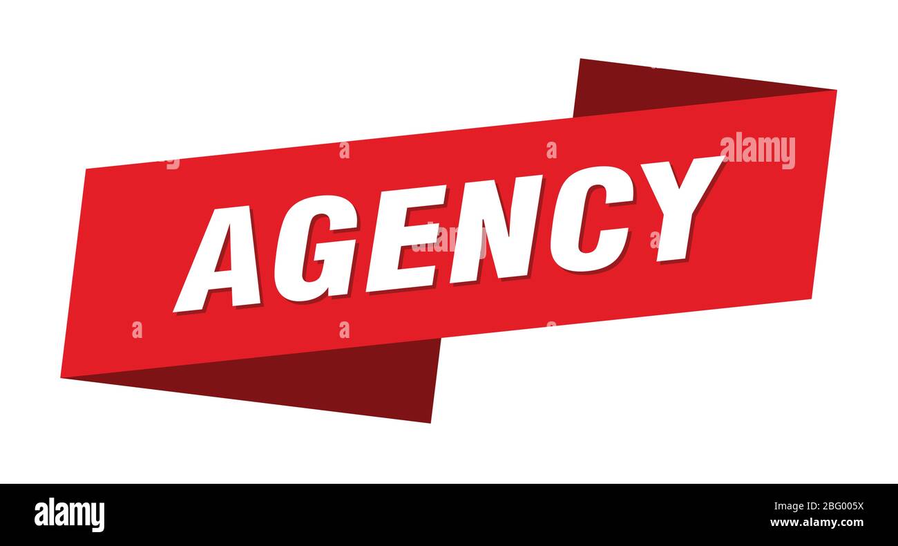 agency banner template. agency ribbon label sign Stock Vector Image ...