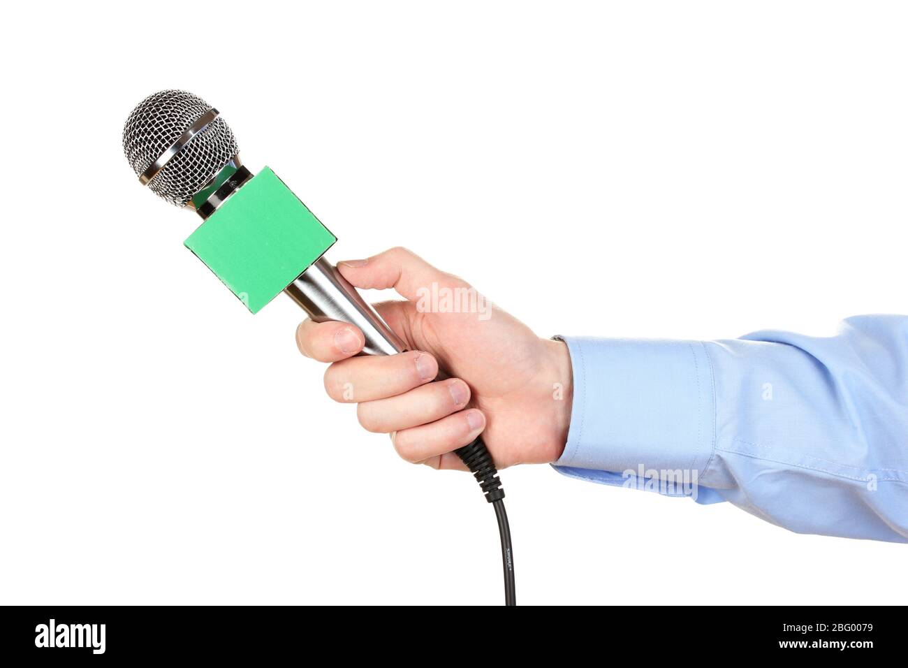 Man talking mic Cut Out Stock Images & Pictures - Alamy