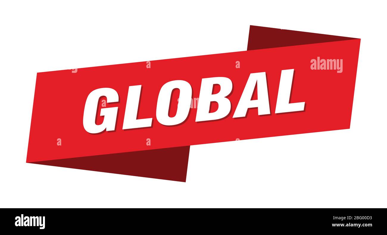 global banner template. global ribbon label sign Stock Vector Image ...