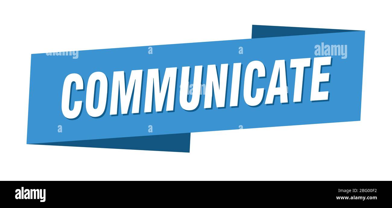 communicate banner template. communicate ribbon label sign Stock Vector ...