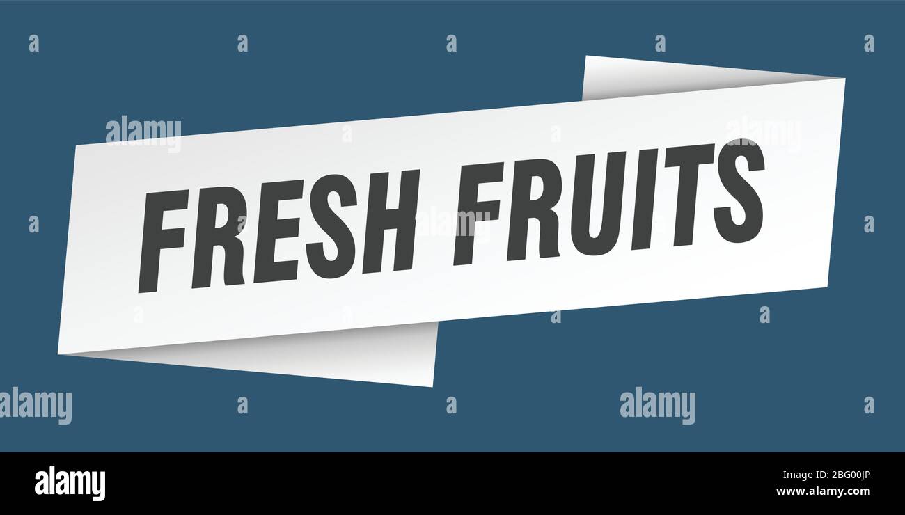 fresh fruits banner template. fresh fruits ribbon label sign Stock ...
